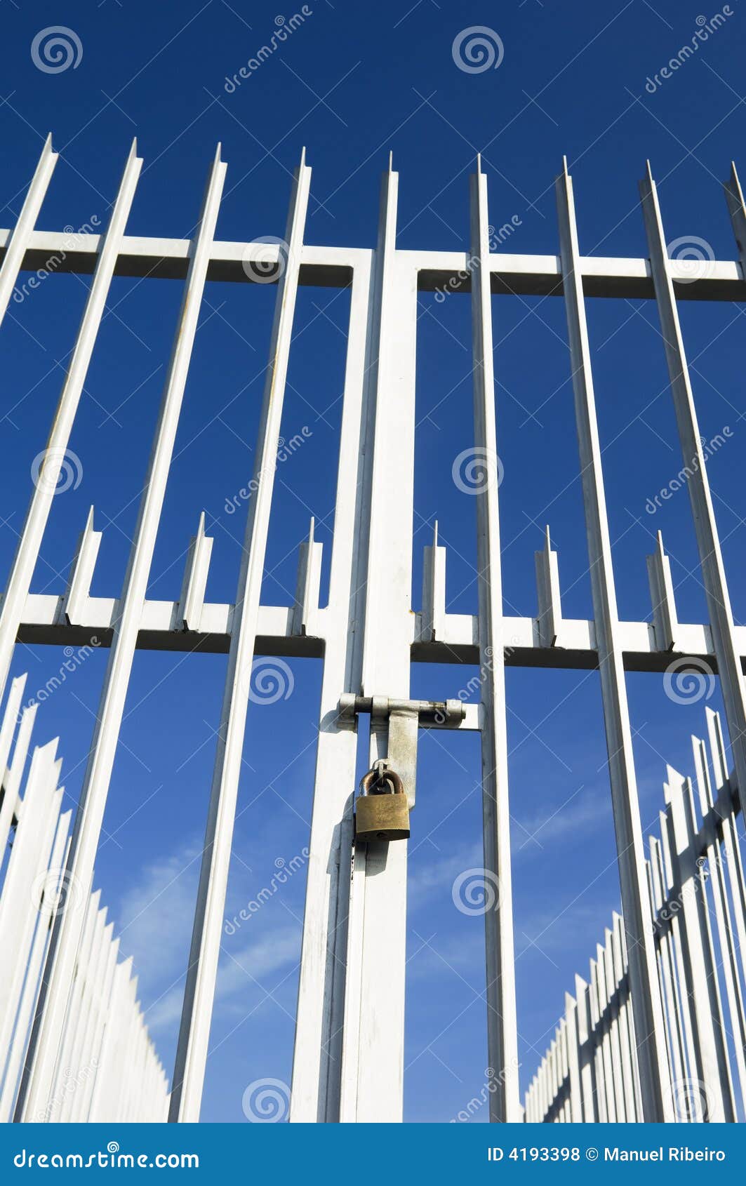 Closed gate stock photo. Image of padlock, bolt, guard - 4193398