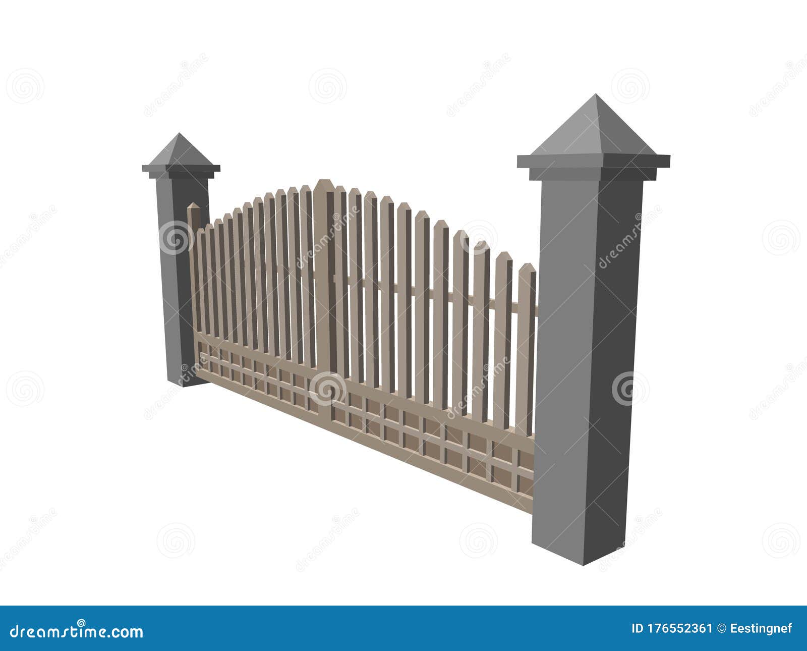 Closed Gate. Isolated on White Background Stock Vector - Illustration ...