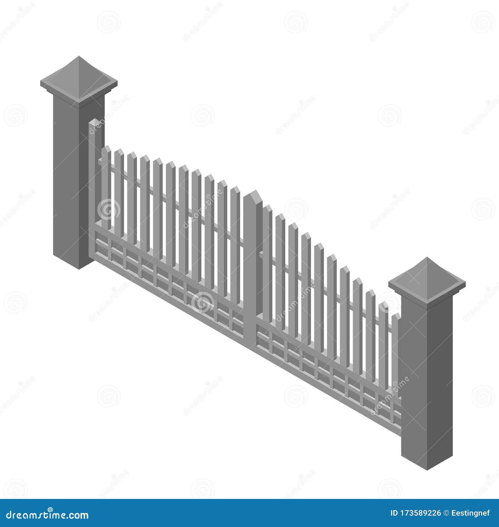 Closed Gate. Isolated on White Background Stock Vector - Illustration ...