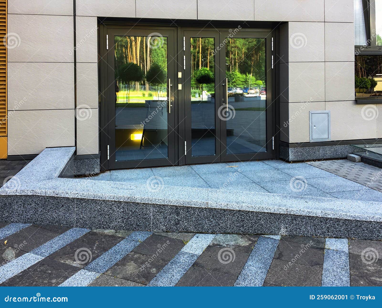 Glass Doors of Entrance To Modern Building Stock Image - Image of ...