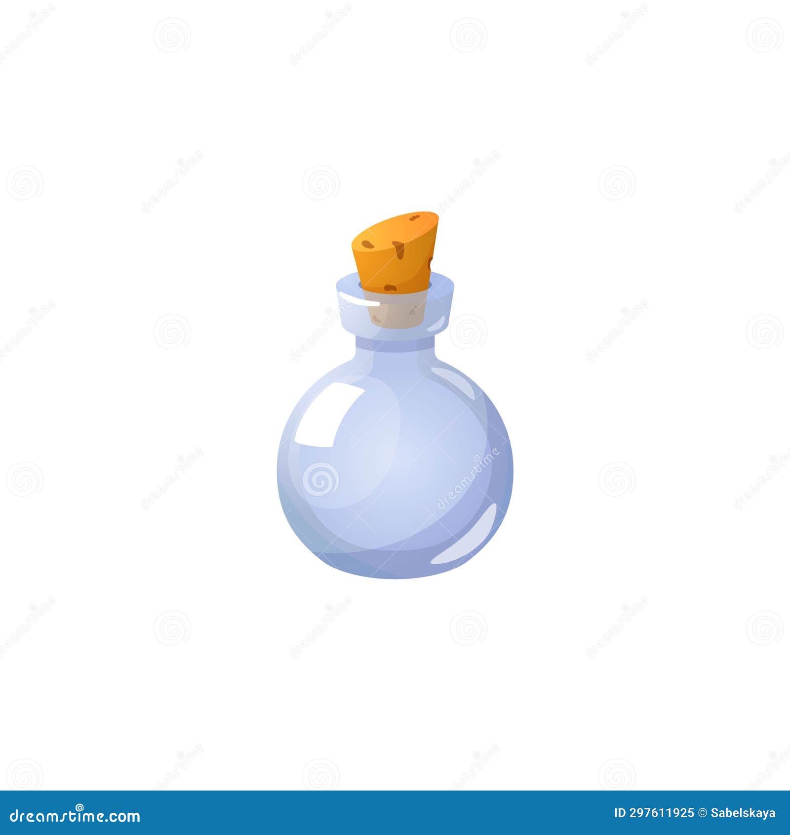 Closed Glass Empty Potion Bottle Flat Style, Vector Illustration Stock ...