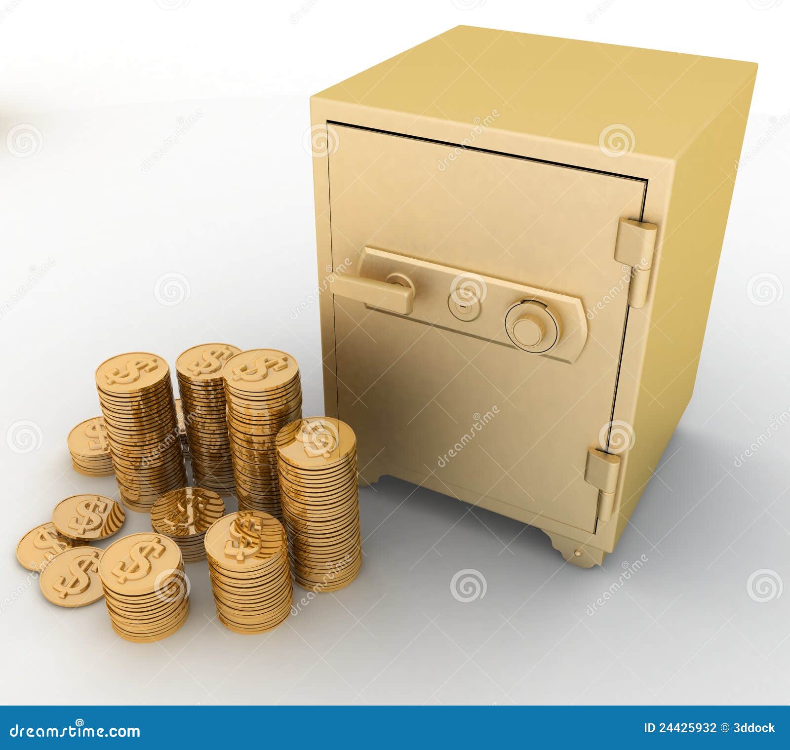 The Gold Safe Which Has Been Built In In The Build Royalty-Free ...