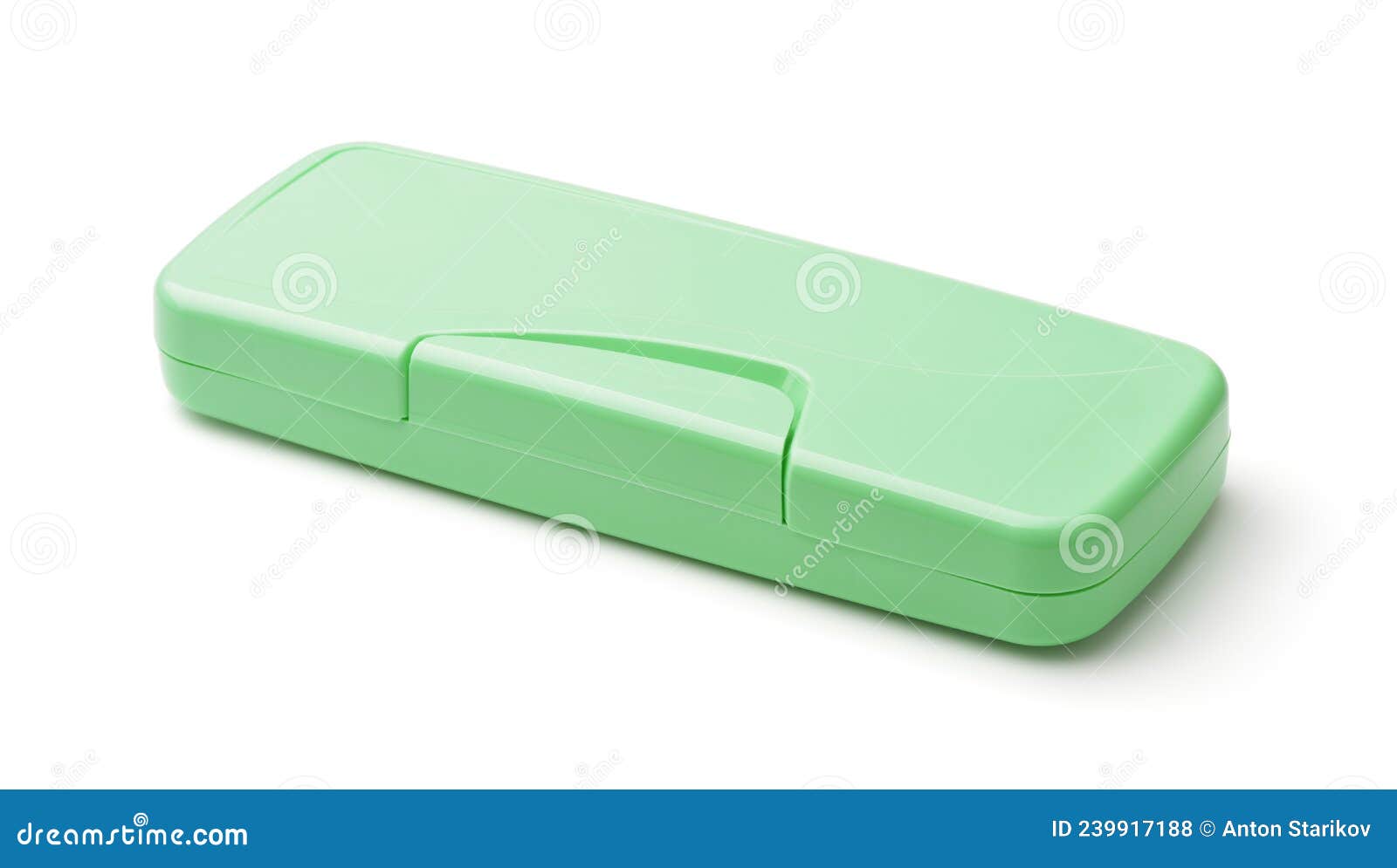 Closed Green Plastic Pencil Box Stock Photo - Image of plastic, case ...