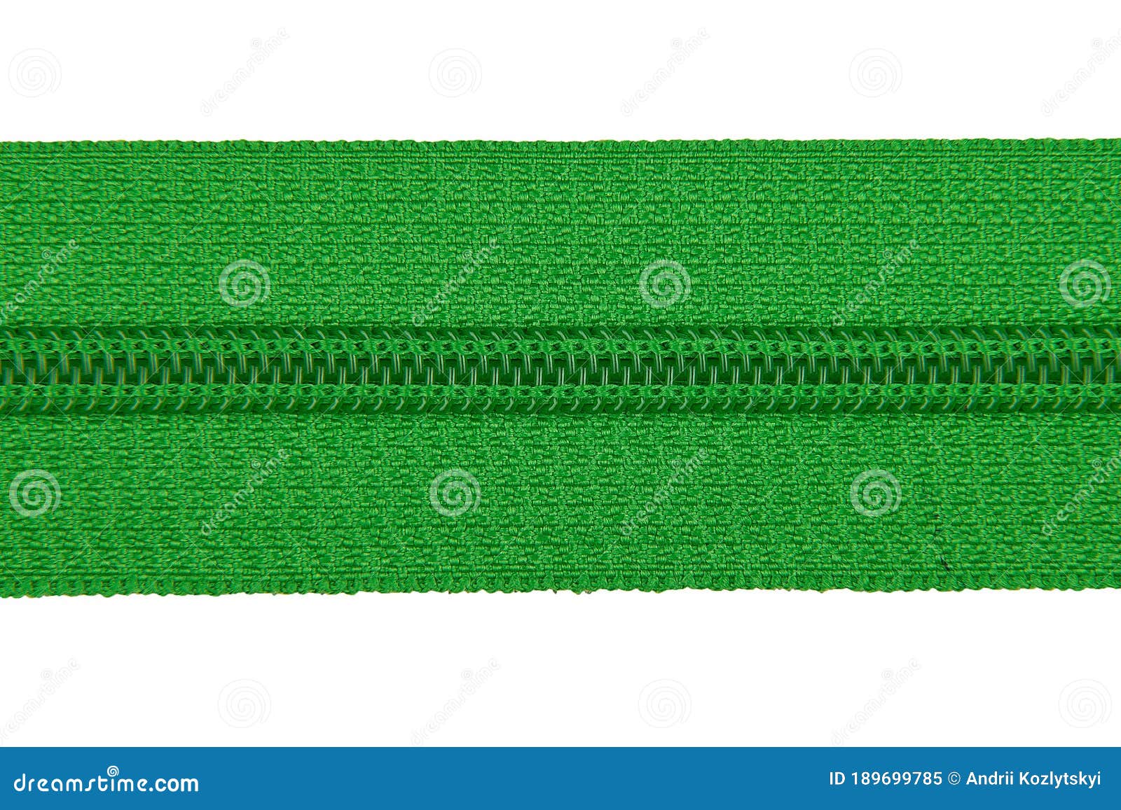 Closed Green Zipper Isolated on White Background. Green Zipper for ...