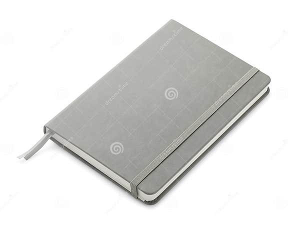 Closed Grey Office Notebook Isolated on White Stock Image - Image of ...