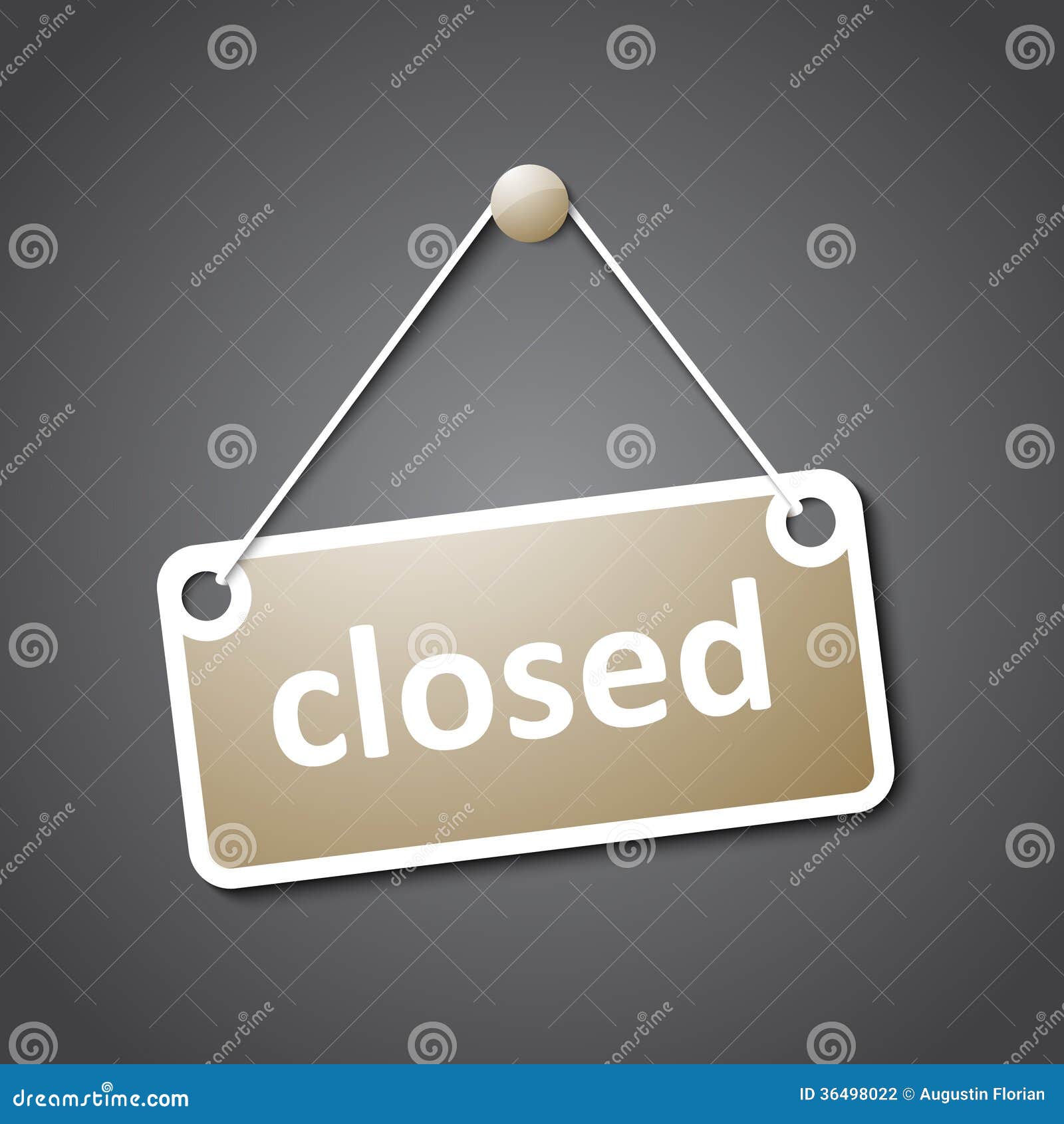 Closed hanging sign stock vector. Illustration of glossy - 36498022