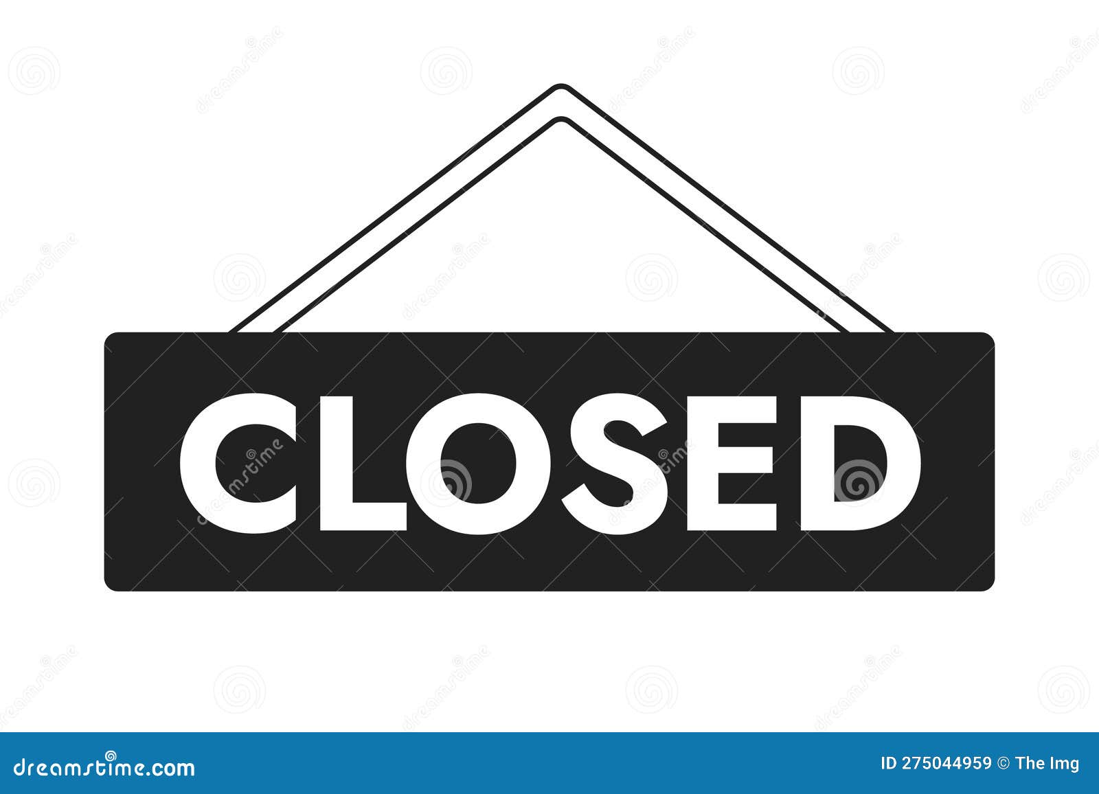 Closed Hanging Signboard Monochromatic Flat Vector Object Stock Vector ...