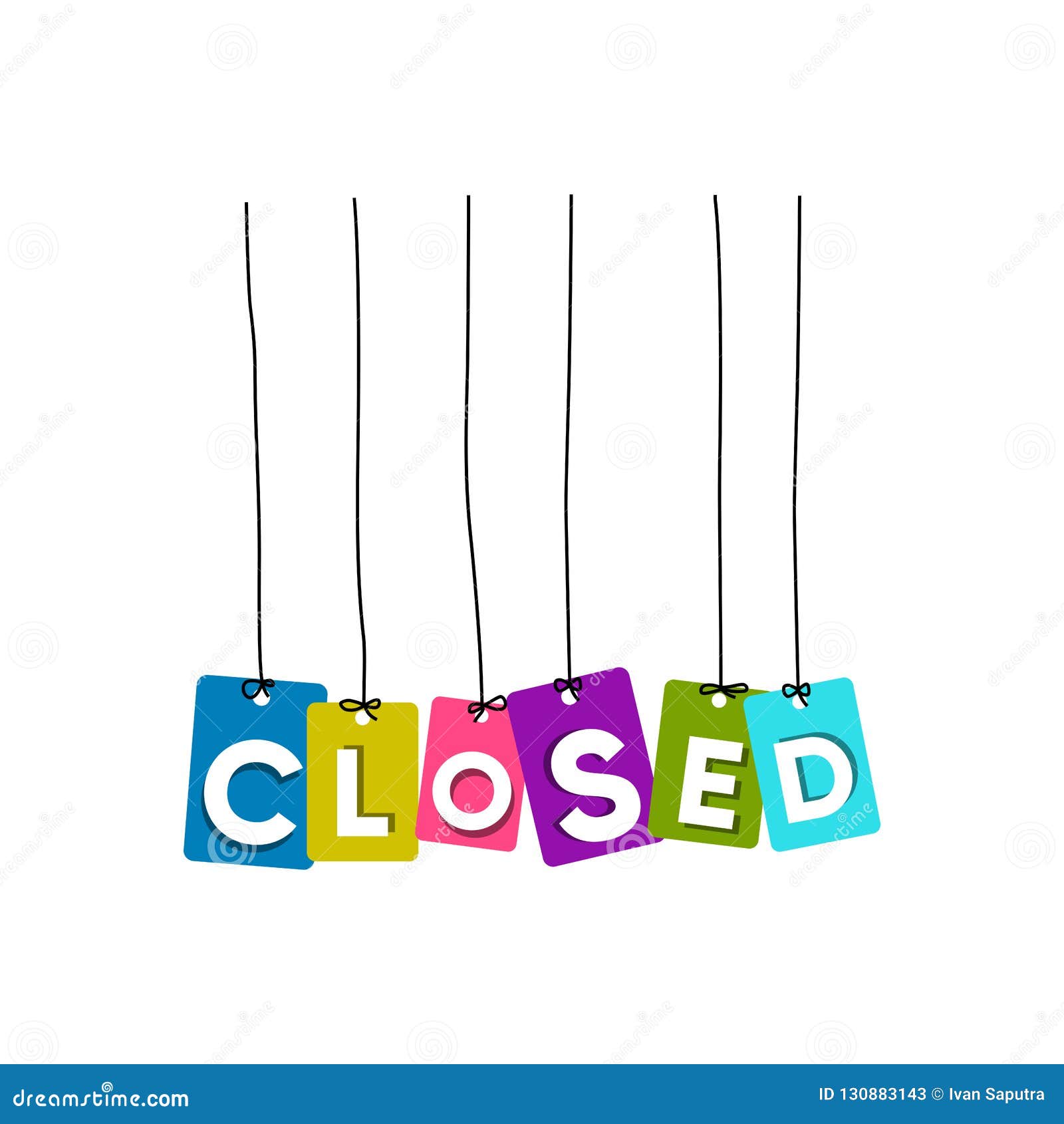 Closed Hanging Words Vector, Colourful Words Vector Stock Vector ...