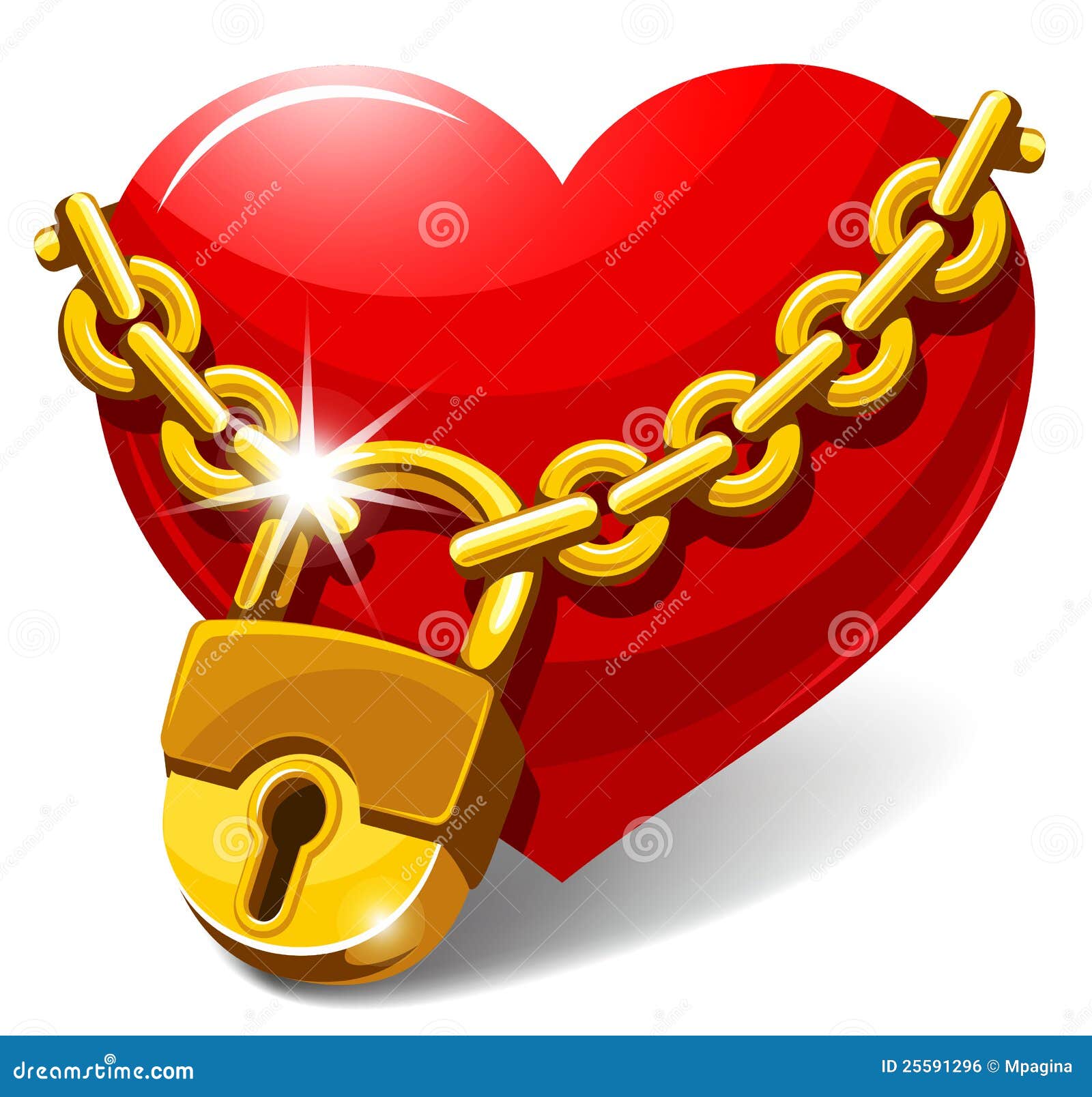 Closed heart stock vector. Illustration of lock, element - 25591296