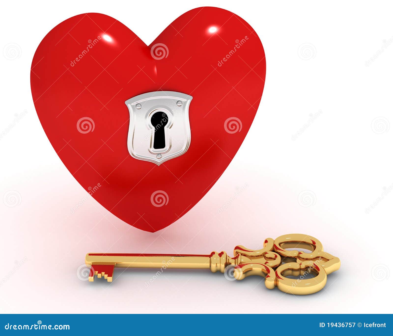 Closed heart and key stock illustration. Illustration of symbol - 19436757