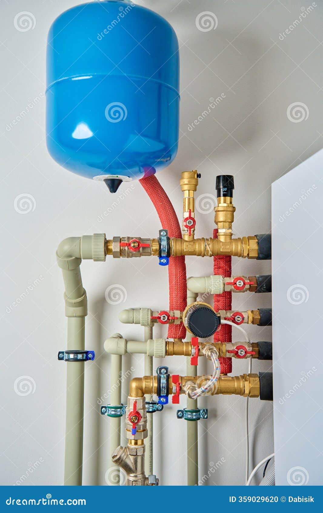 Closed Heating System with Expansion Tank and Valves Stock Photo ...