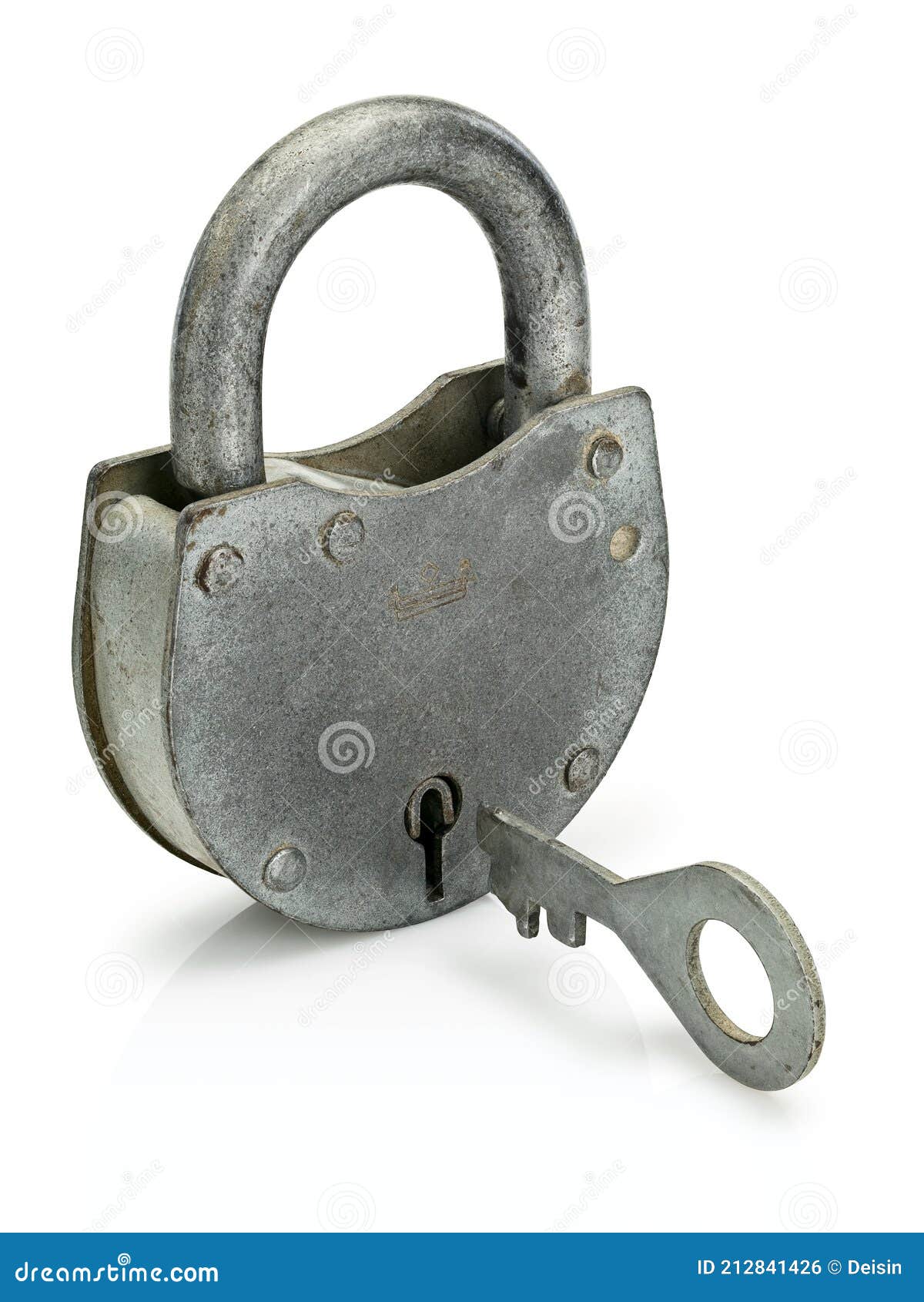 The Closed Hinged Lock with Key Stock Photo - Image of storage, lock ...