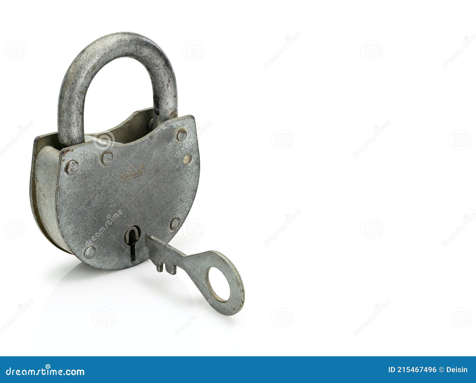 The Closed Hinged Lock with Key Stock Photo - Image of closeup, opened ...