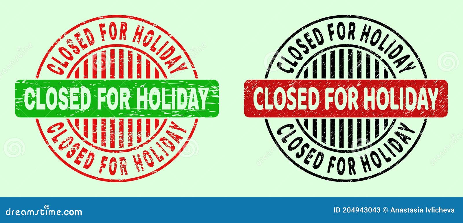 CLOSED for HOLIDAY Round Bicolor Seals - Grunge Surface Stock Vector ...