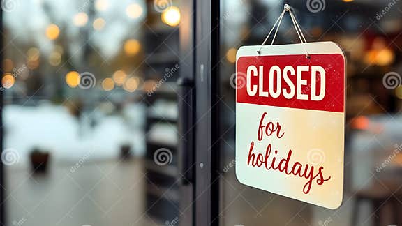 Closed for the Holidays Sign Stock Illustration - Illustration of door ...