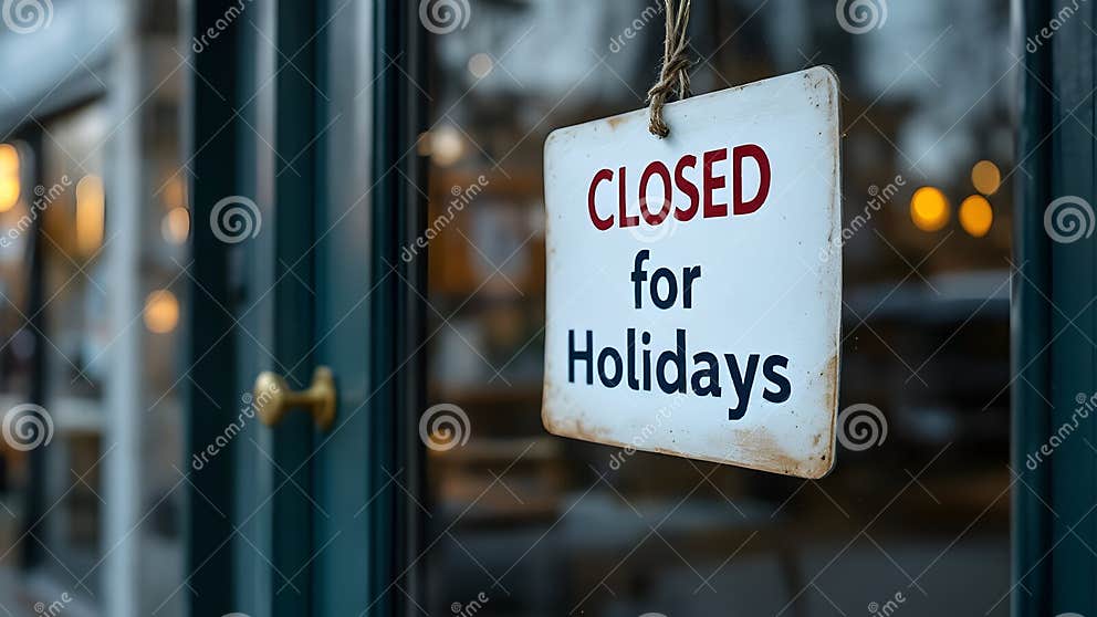 Closed for the Holidays Sign Stock Illustration - Illustration of ...