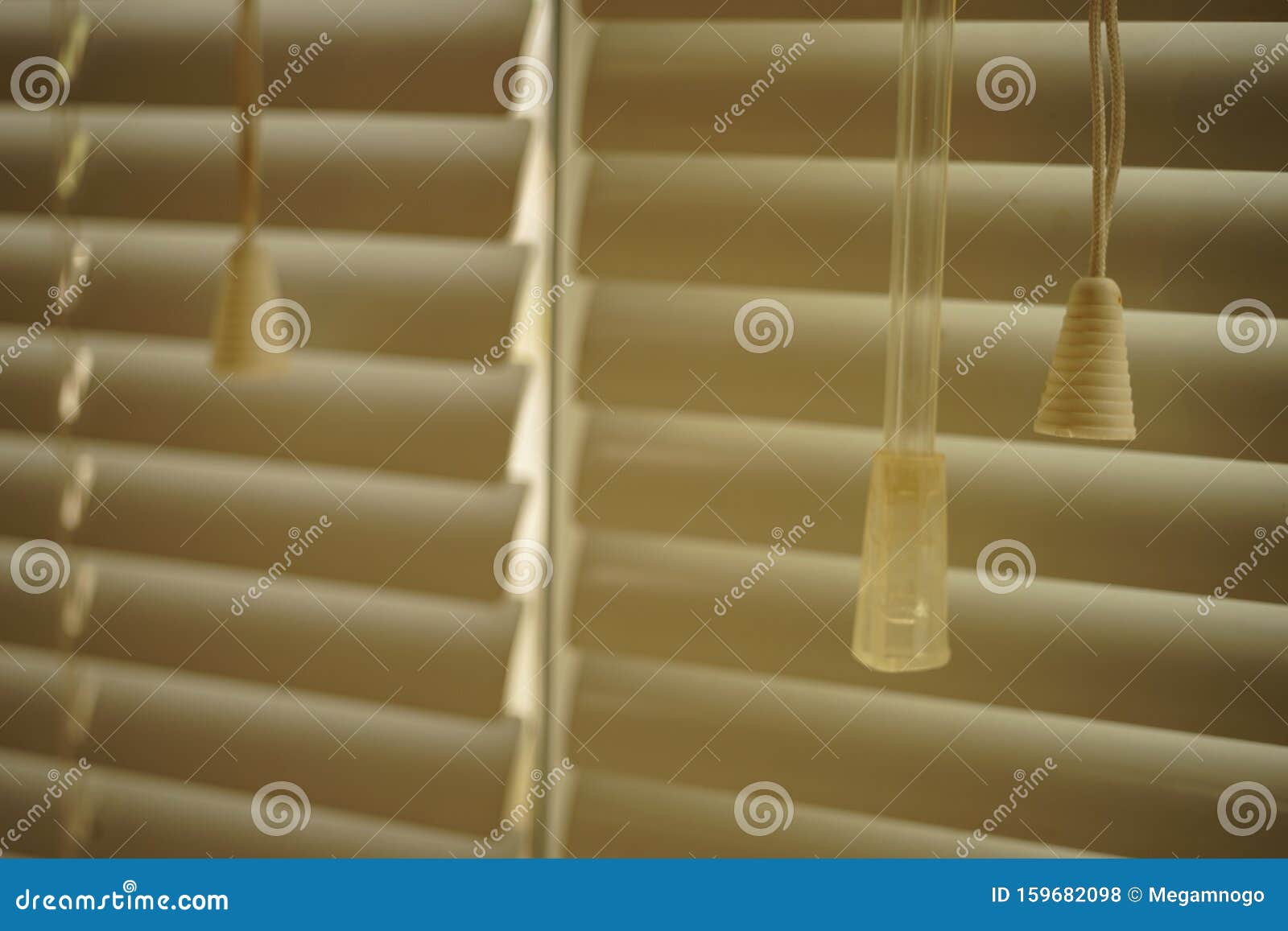 Closed Horizontal Blinds with Rope and Handle Stock Photo - Image of ...