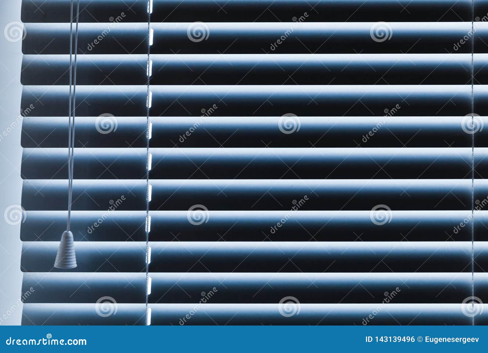 Closed Horizontal Blue Window Blinds Stock Photo - Image of pattern ...