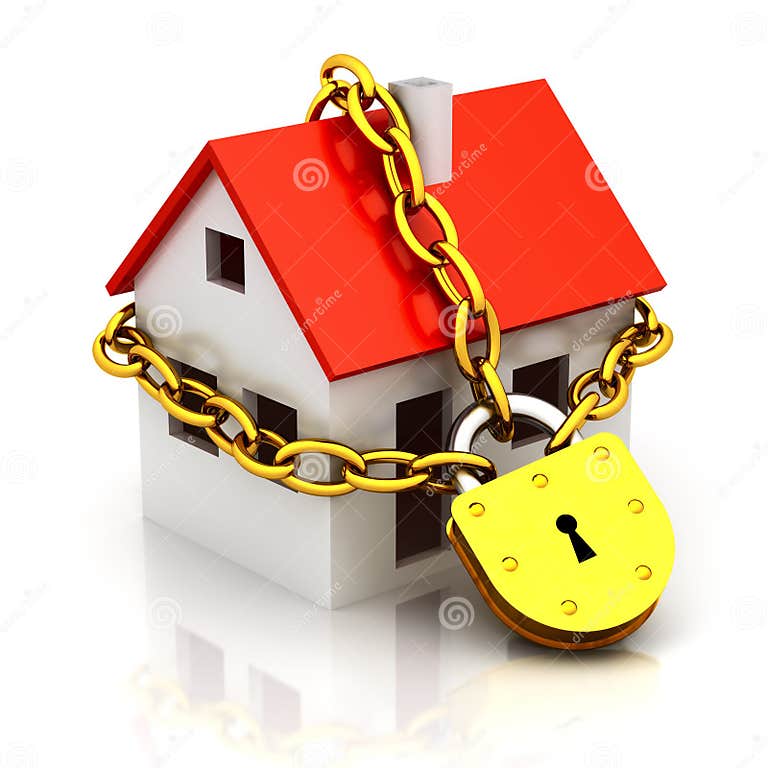 Closed house stock illustration. Illustration of lock - 21053776