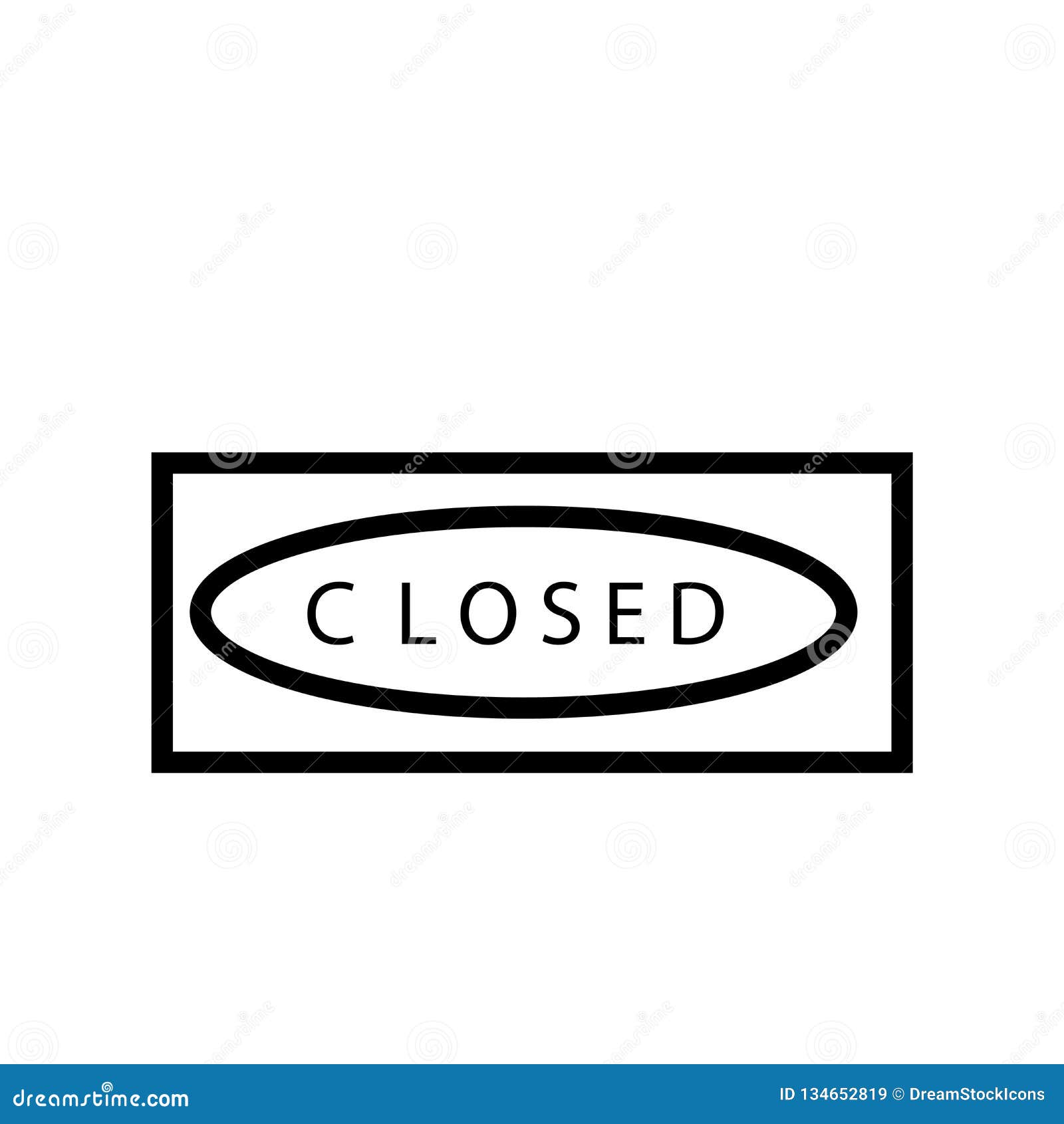 Closed Icon Vector Isolated on White Background, Closed Sign , Line or ...