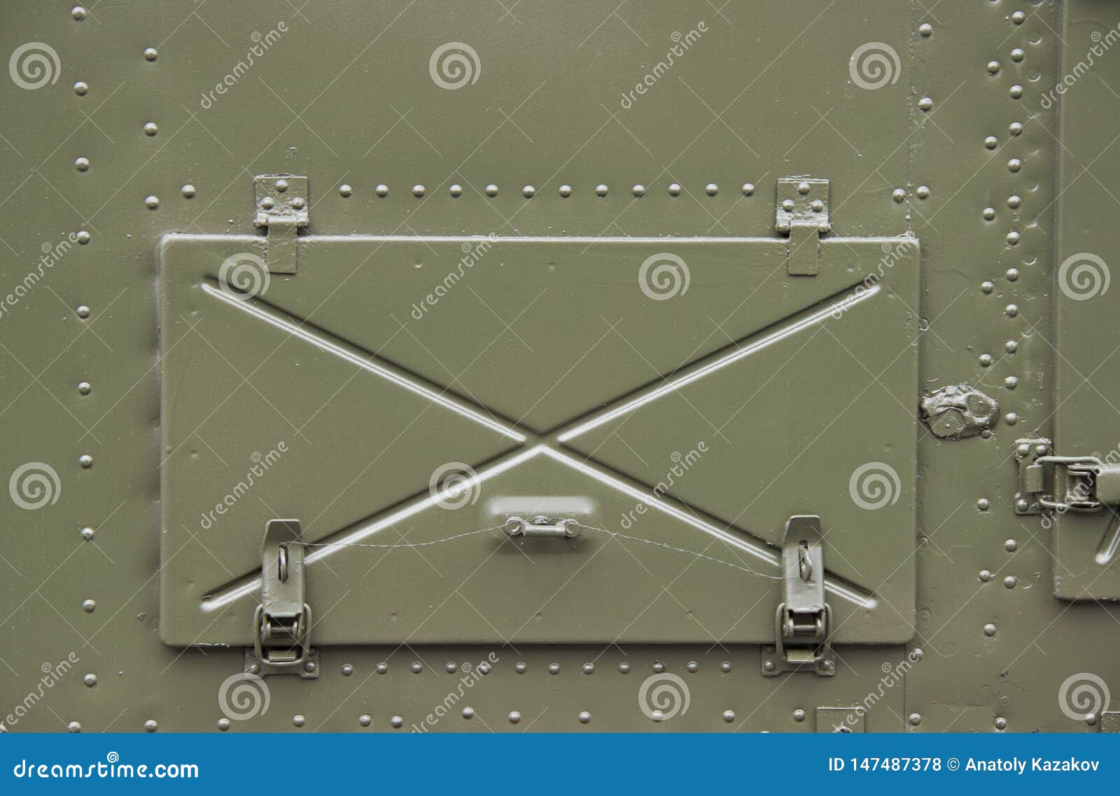 Closed iron hatch on Board stock photo. Image of armor - 147487378