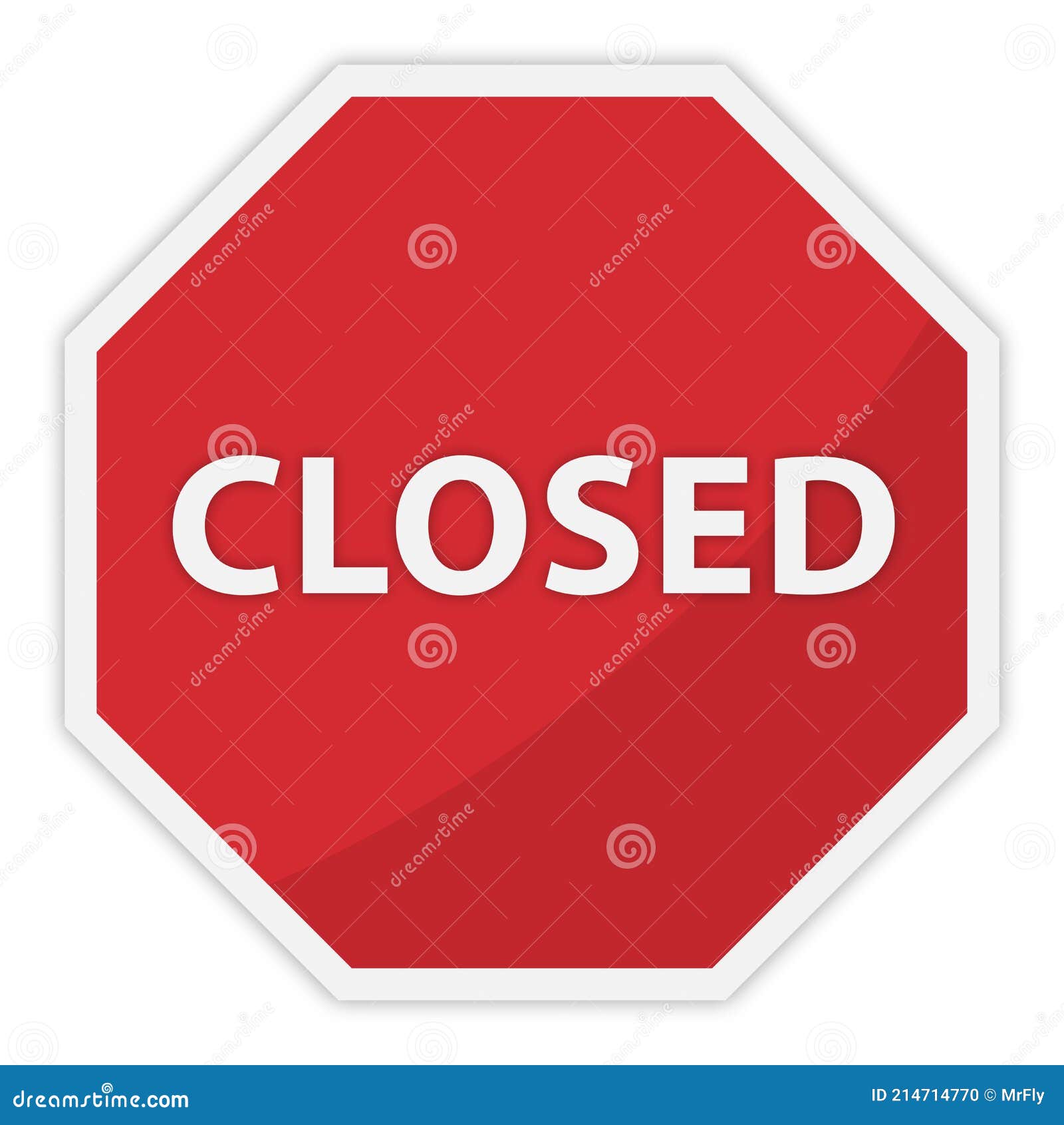Closed Isolated Red Warning Sign, Vector Illustration Stock Vector ...