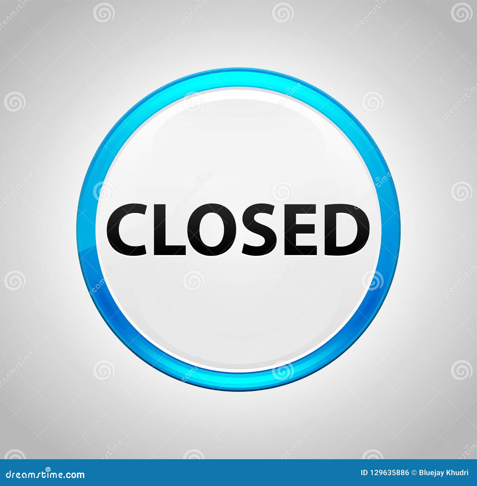 Closed Round Blue Push Button Stock Illustration - Illustration of ...