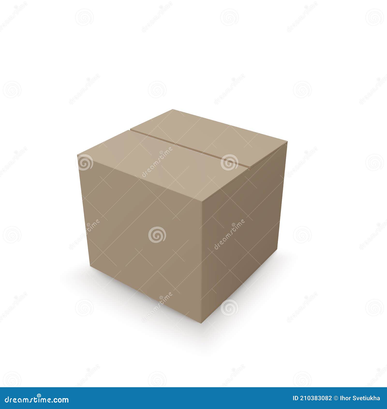 Closed Isometric Box Top View. Paper Parcel. Realistic Carton. Vector ...