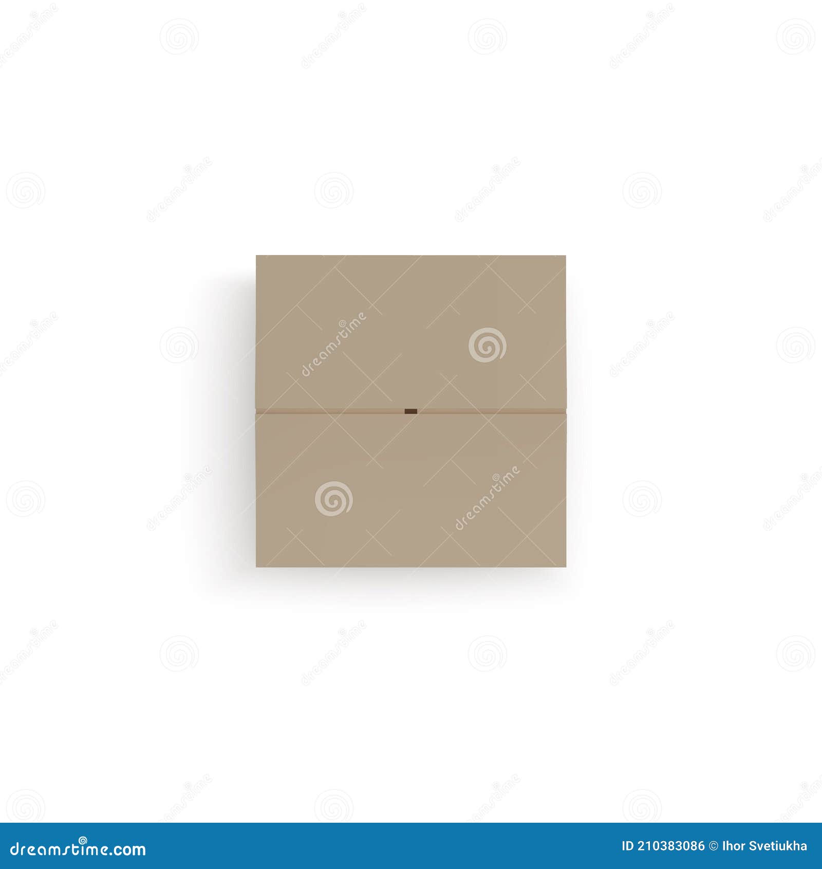 Closed Isometric Box Top View. Paper Parcel. Realistic Carton Stock ...