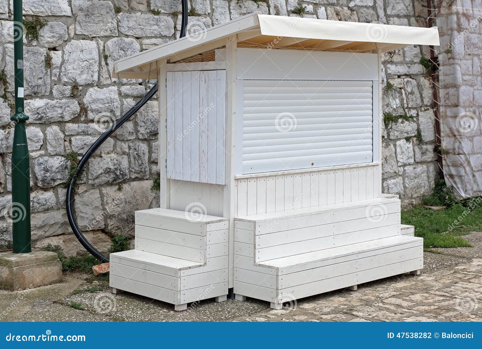 Old Closed Kiosk At A High Level Of Unemployment. Bankrupt, Pandemic ...