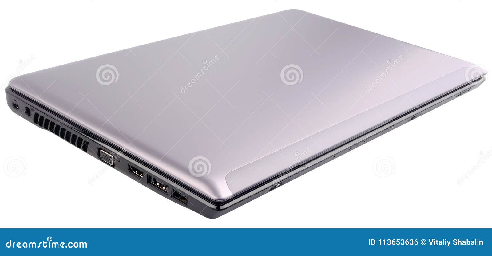 Closed laptop isolated stock photo. Image of computer - 113653636