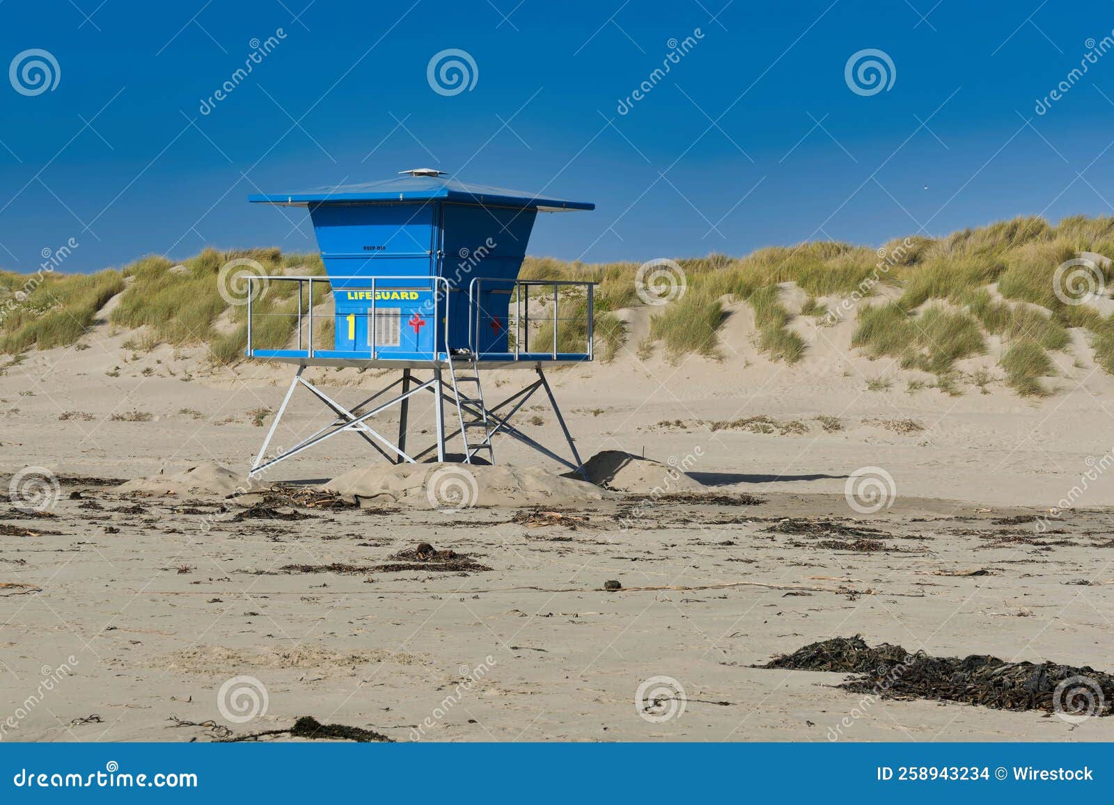 Closed Lifeguard Stand on Beach in Morro Bay Stock Photo - Image of ...