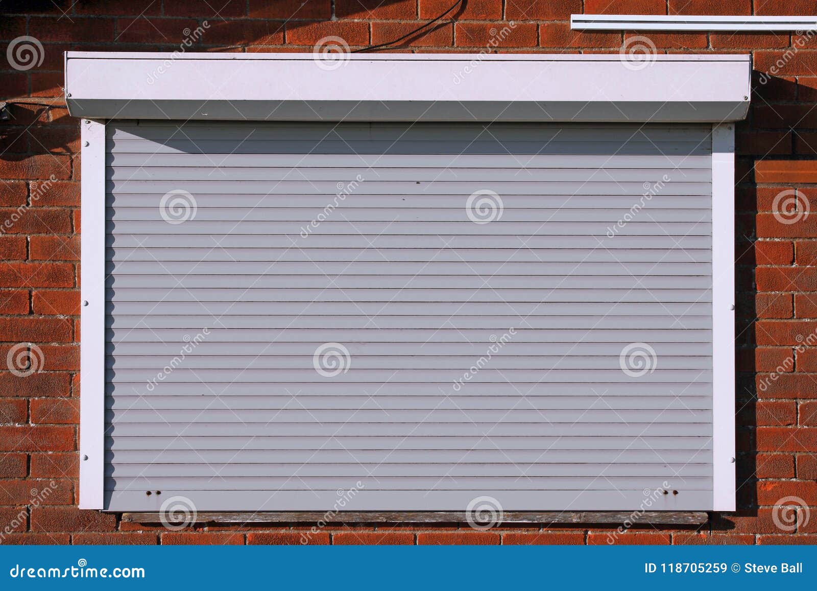 Closed Light Grey Security Shutters Stock Image - Image of architecture ...