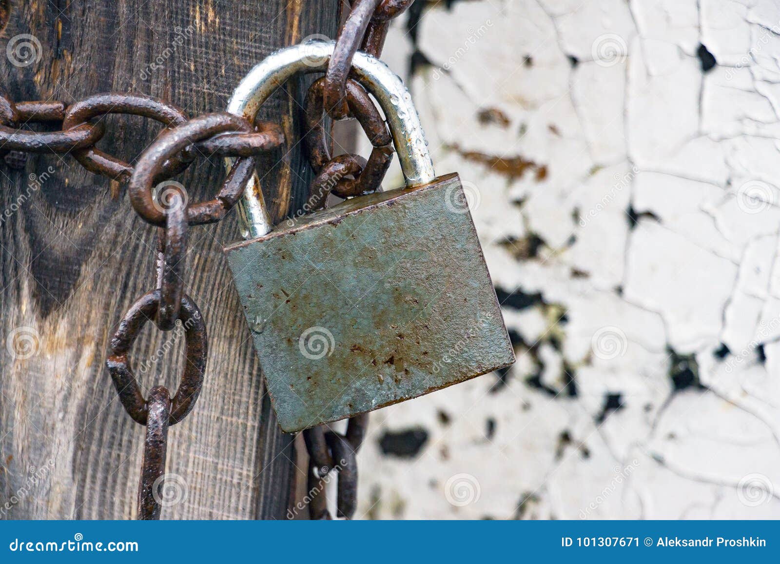 Closed lock on the chain stock image. Image of forbidden - 101307671