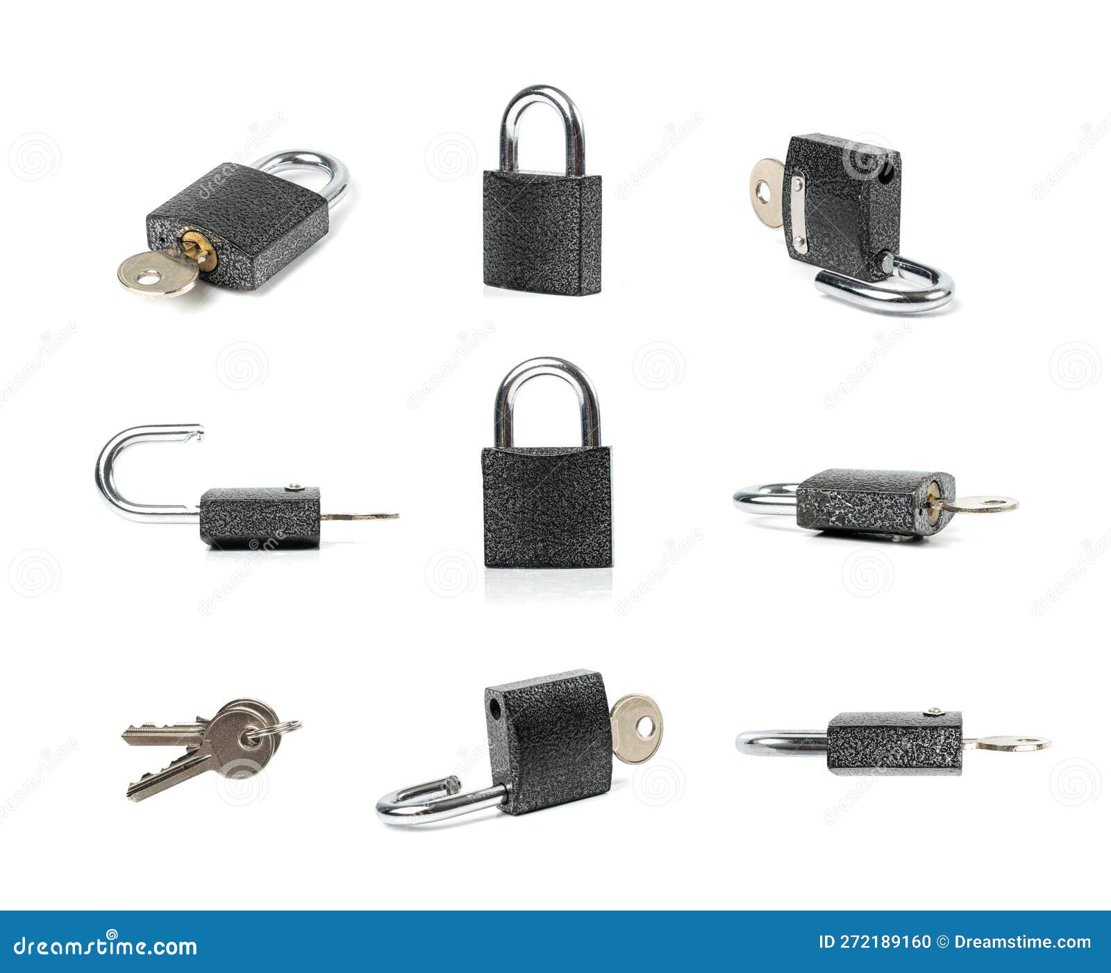 Closed Lock Isolated, Locked Black Padlock on White Background, Privacy ...