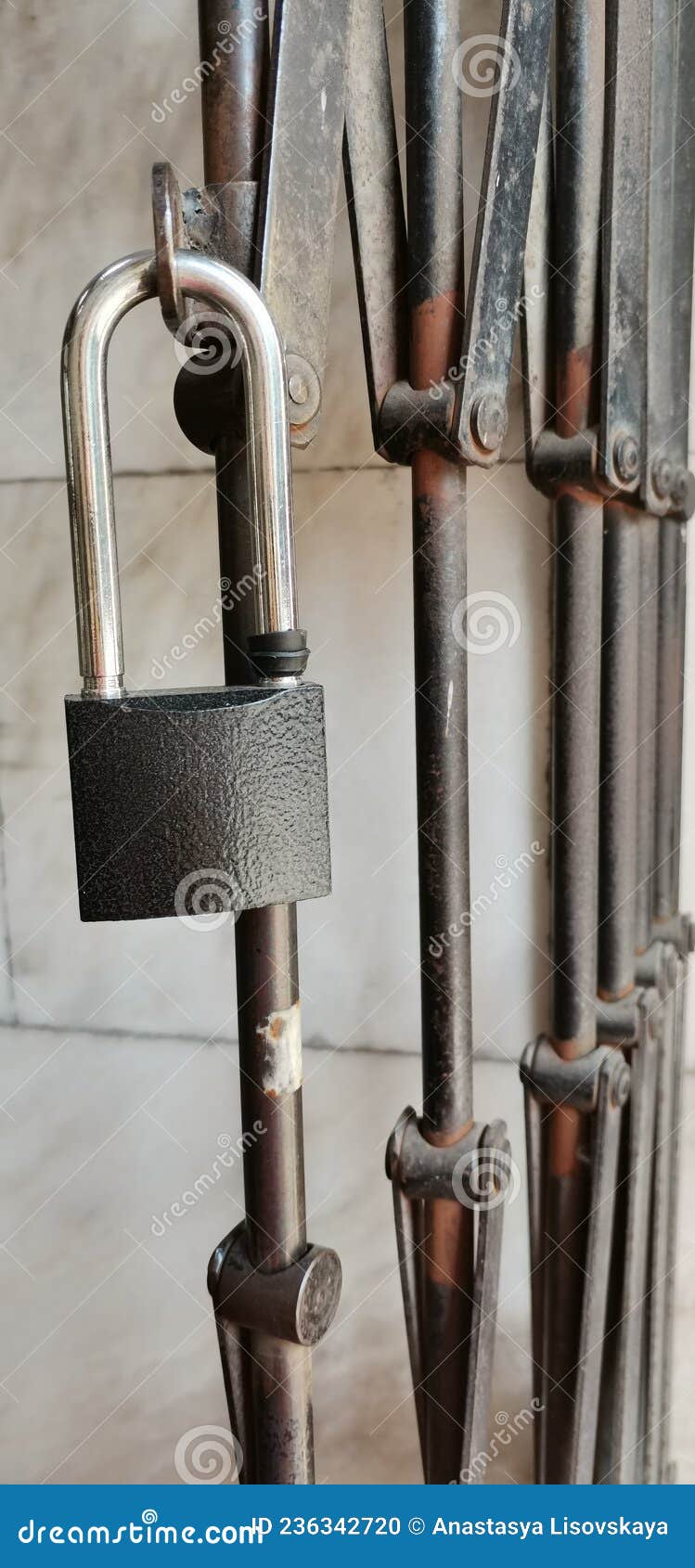 Closed Lock on the Lattice, Gray, Monochrome, Monochromatic, Calm Stock ...