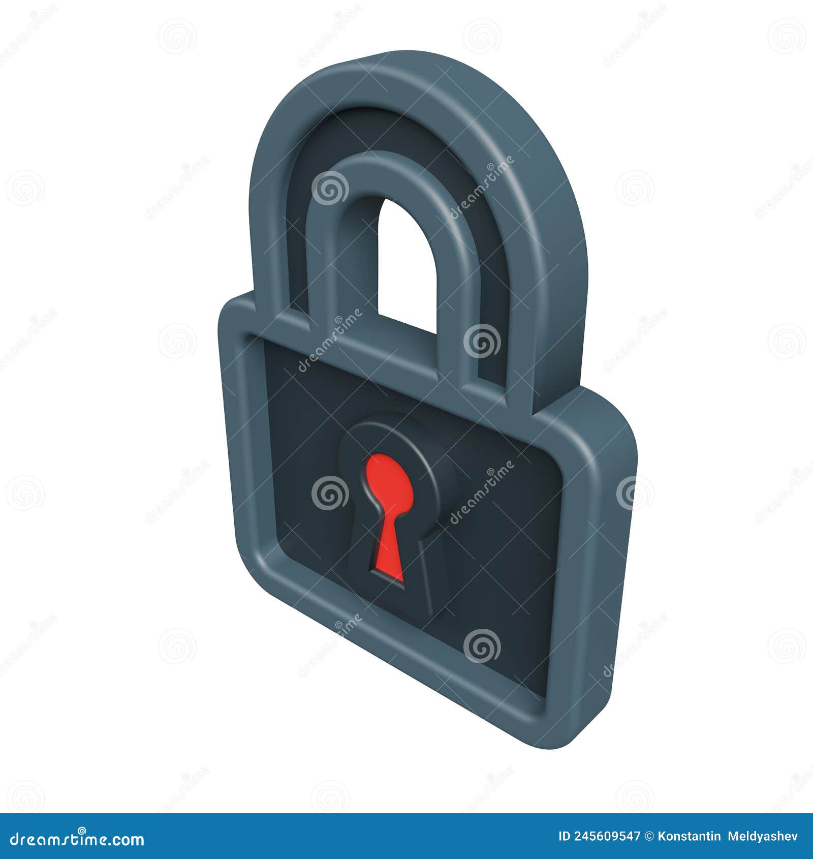 Closed Lock Top Right View 3d Icons Render Illustration Stock ...