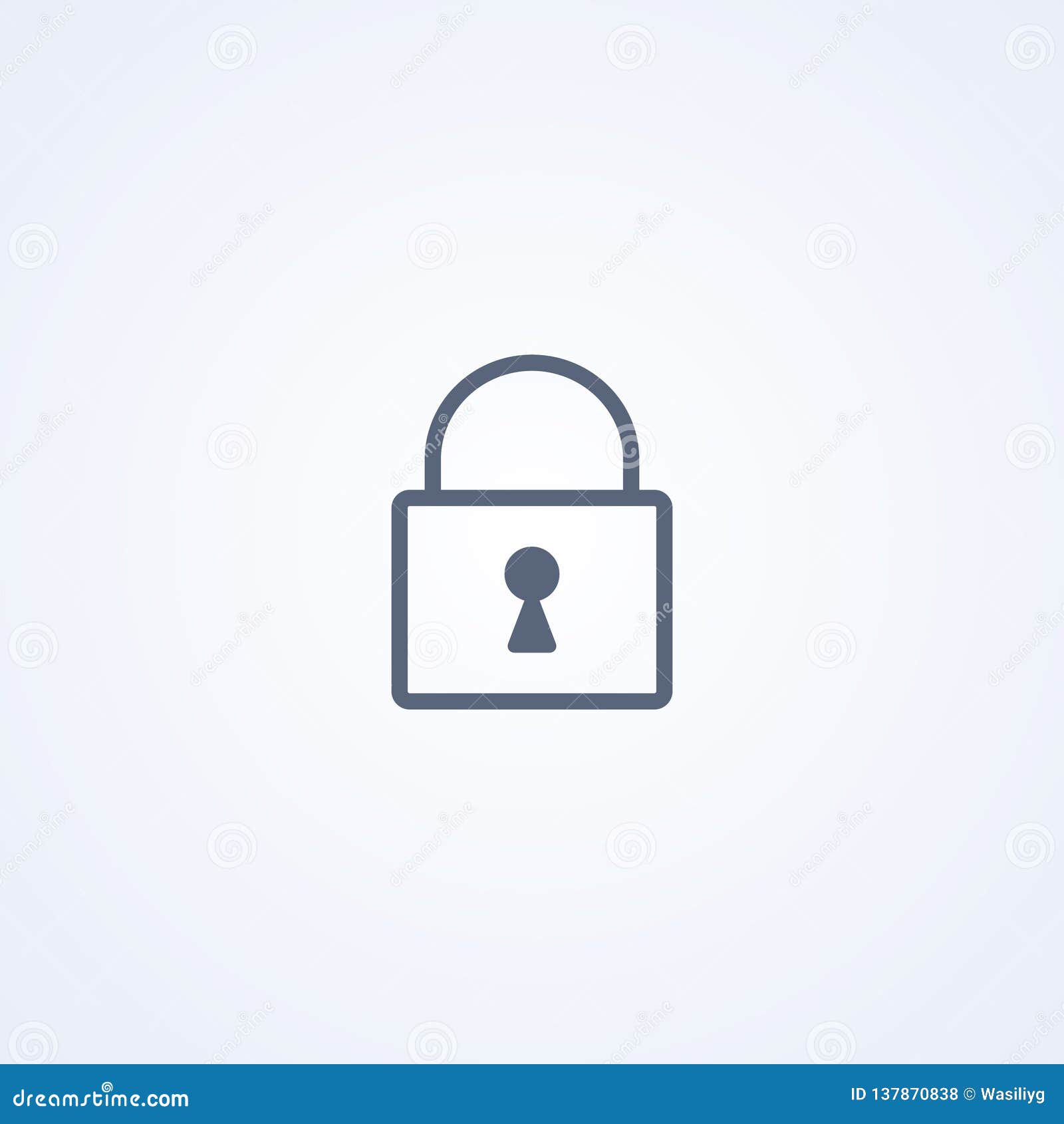 Closed Lock, Vector Best Gray Line Icon Stock Vector - Illustration of ...