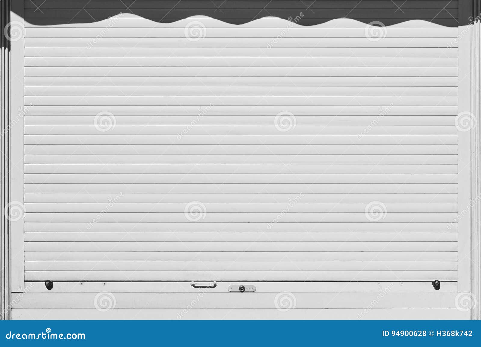 Closed and Locked White Rolling Shutter. Security Background Stock ...