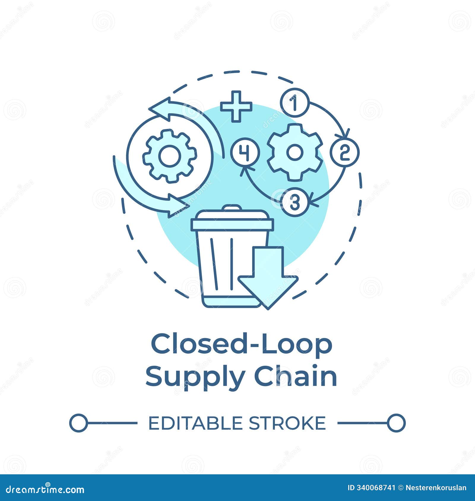 Closed-loop Supply Chain Soft Blue Concept Icon Stock Illustration ...