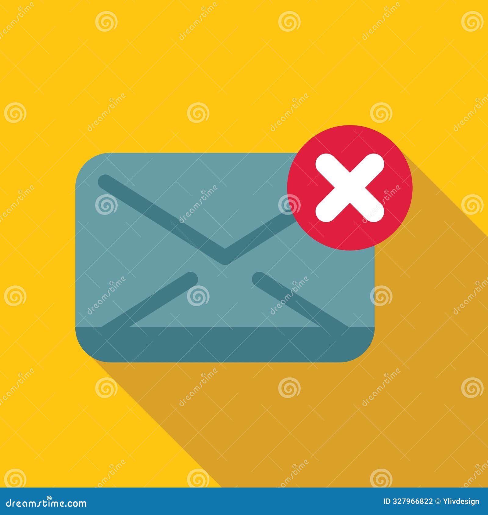 Closed Mail Envelope Showing Rejected Message with Red Cross Mark Stock ...