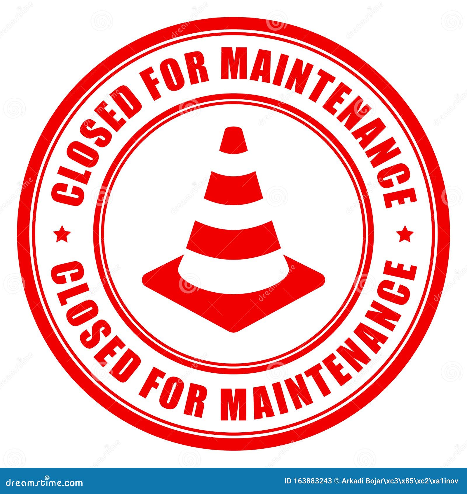 Closed for Maintenance Sign Stock Vector - Illustration of repair, logo ...