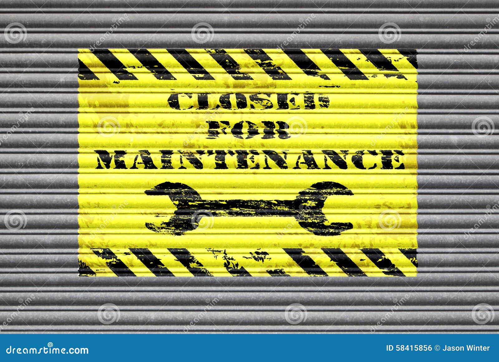 Closed for Maintenance Shutter Stock Photo - Image of painted, closed ...