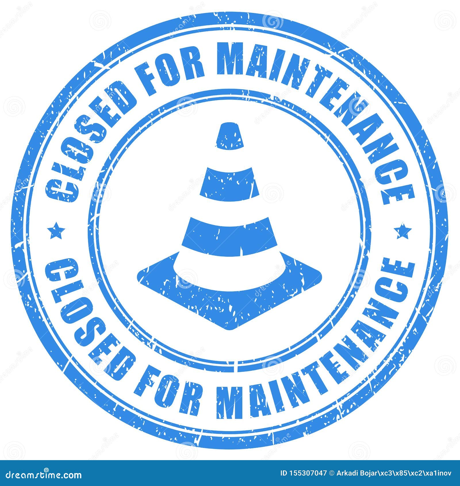 Closed for maintenance stock vector. Illustration of reconstruction ...