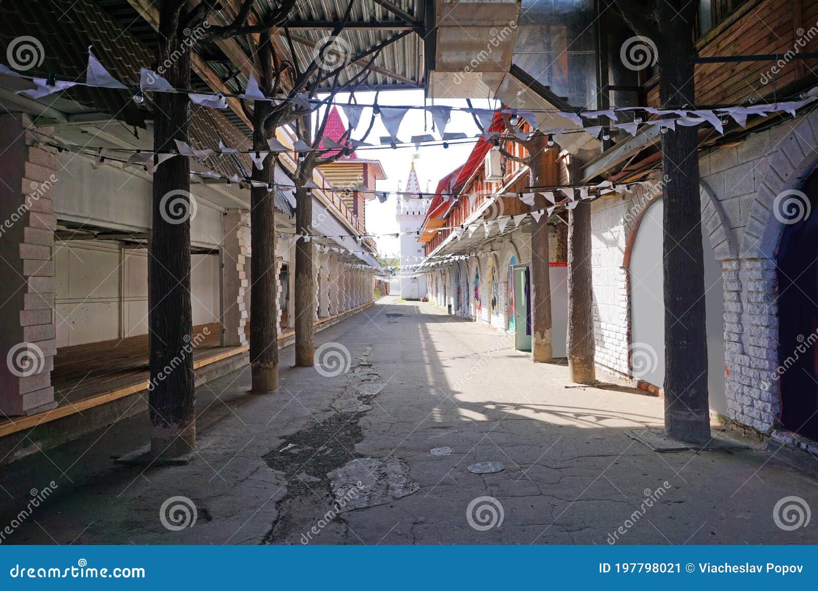 Closed Market in an Empty Square Stock Image - Image of market ...