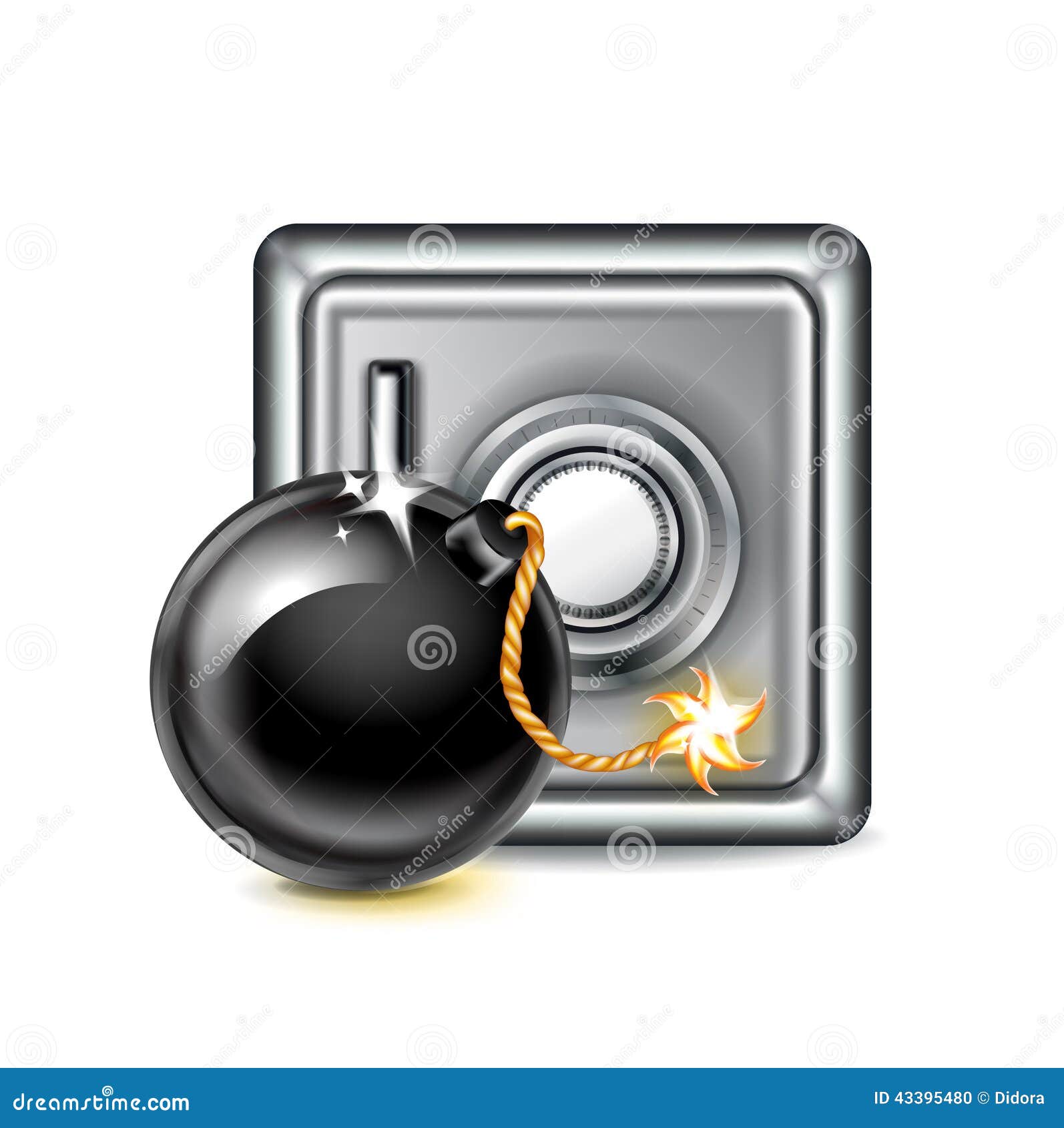 Closed Metal Safe with Exploding Bomb Stock Illustration - Illustration ...