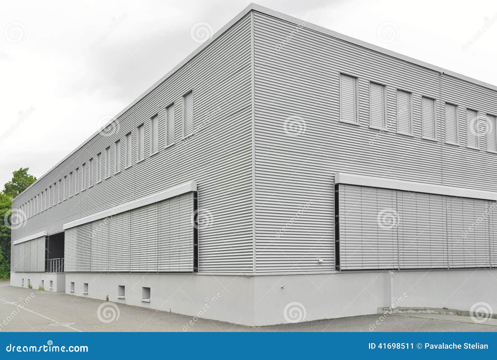Closed Modern Commercial Building Facility Stock Image - Image of ...
