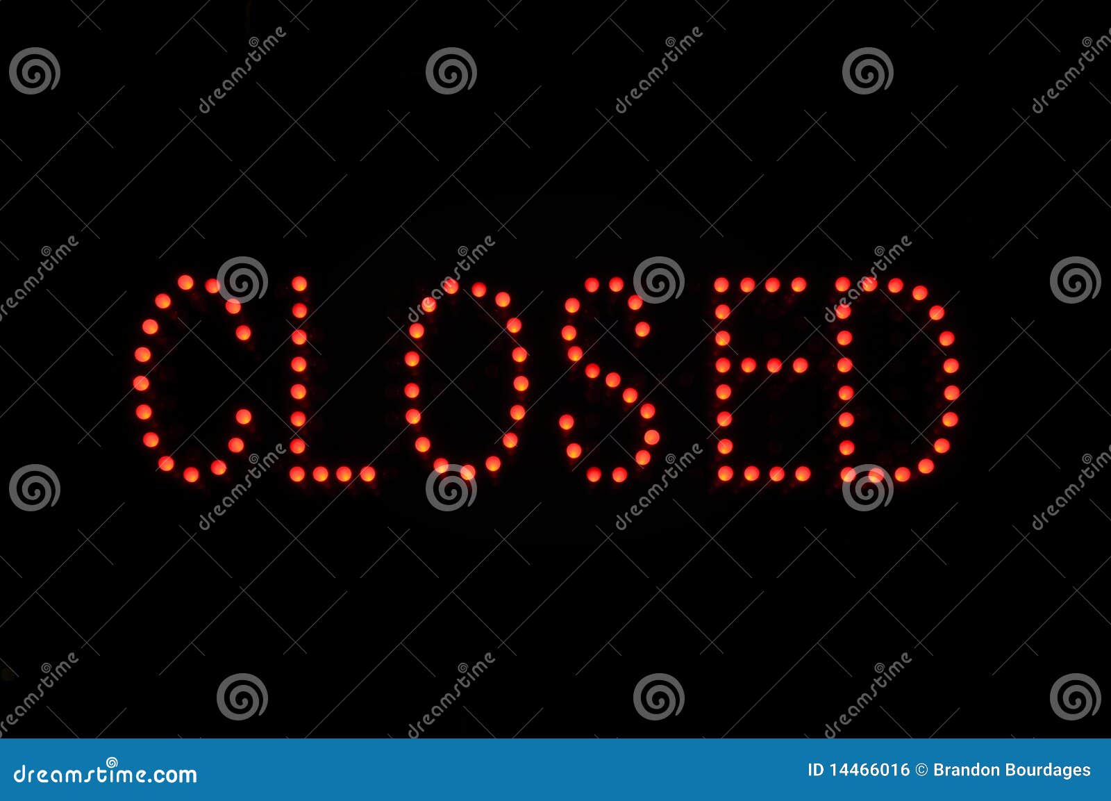 Closed Neon Sign stock photo. Image of neon, glow, black - 14466016