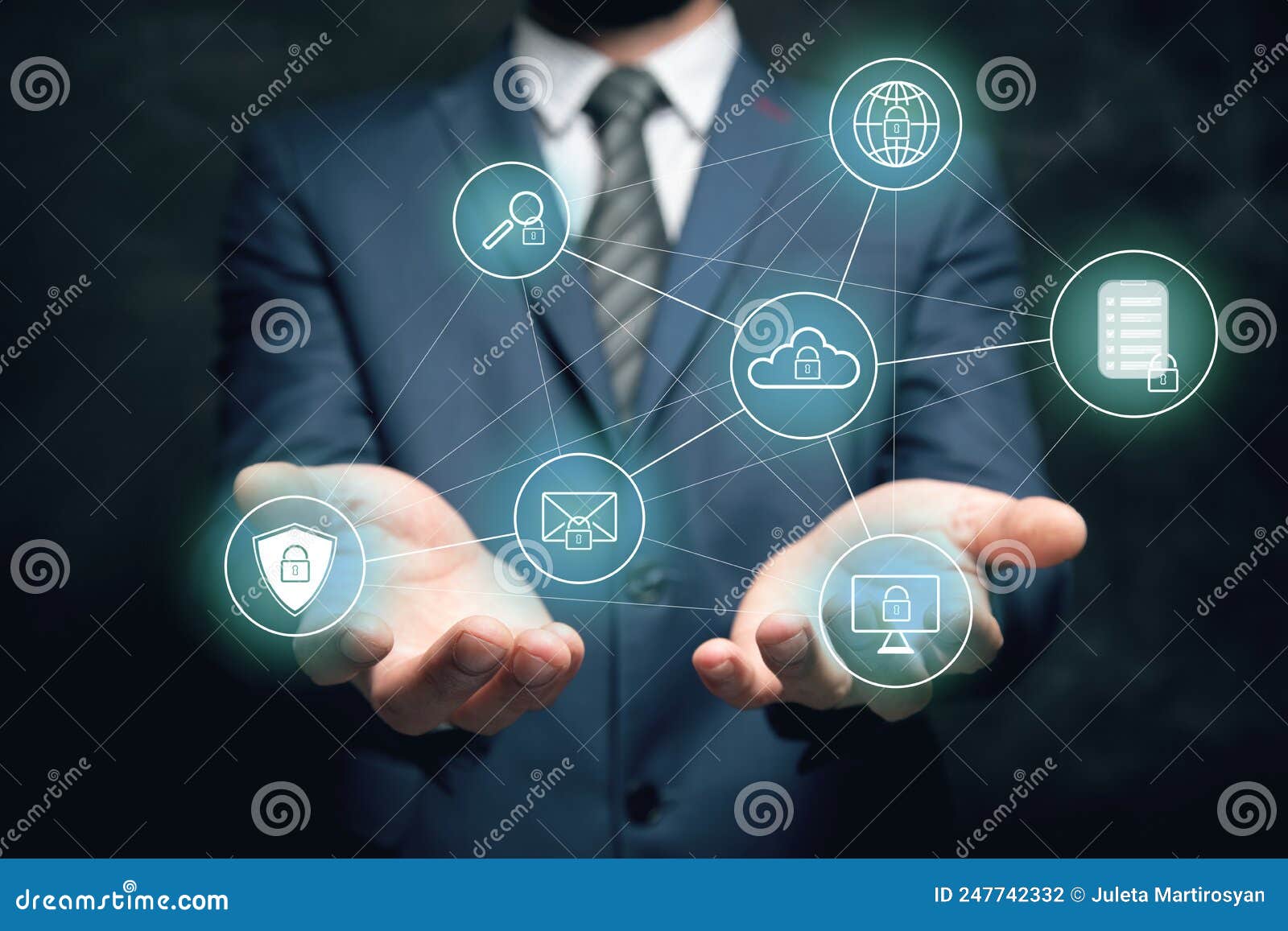 Closed Network Icons. Network with a Lock Stock Photo - Image of lock ...