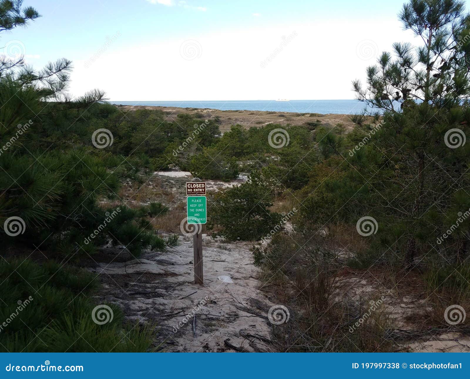 Closed No Entry Please Keep Off Dunes Sign in Delaware Stock Photo ...